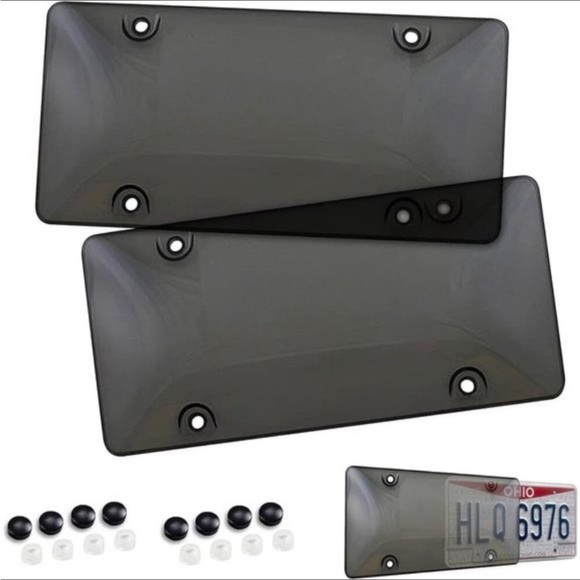 Accessories | Tinted License Plate Cover Set Of Standard Fit Front Back ...